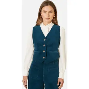 YUMI Tailored Ribbed Waistcoat - Teal
