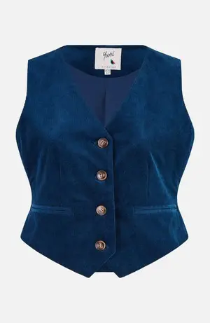 YUMI Tailored Ribbed Waistcoat
