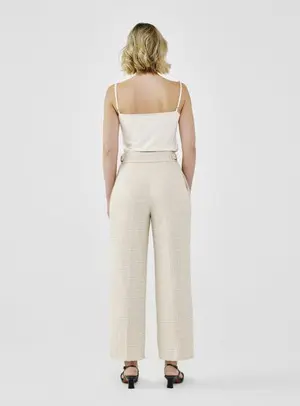 A.SHIMUS Fancy Tweed High-waist Tailored Wide-leg Pants