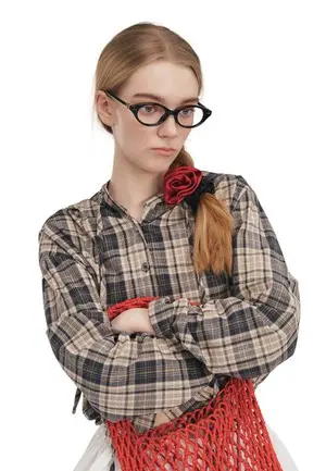 OLAH La Frida Rosa Silk Scrunchie - Red