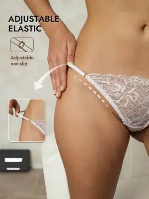 SILKSILKY Pure Silk 3-pack Lace Thong Panties - Pink