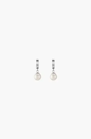 AURATE Unbreakable Pearl Huggie Earrings