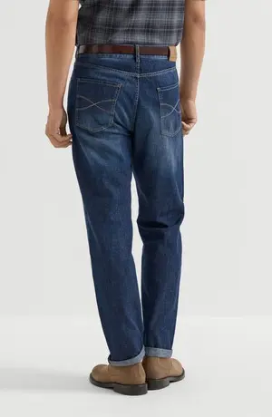 Brunello Cucinelli Lightweight Old Denim Iconic Fit Five-pocket Trousers