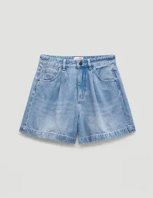 HUSH Larissa Pleated Front Denim Shorts