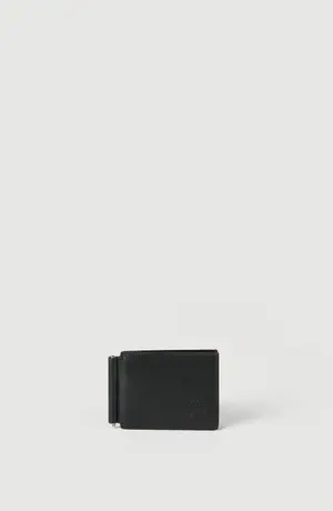 Brunello Cucinelli Grained Leather Money Clip Wallet - Black