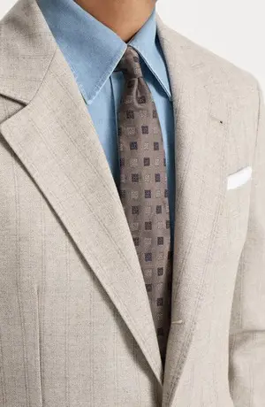 Brunello Cucinelli Silk Tie With Squares Pattern