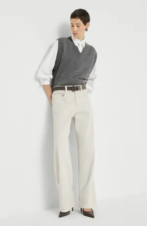 Brunello Cucinelli Loose Barrel Trousers - Panama