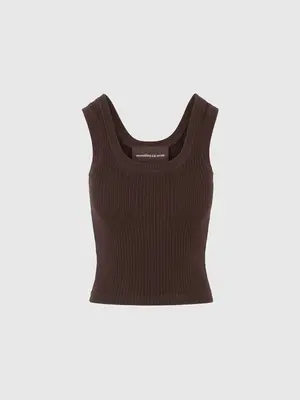 Manière De Voir Scoop Neck Ribbed Tank