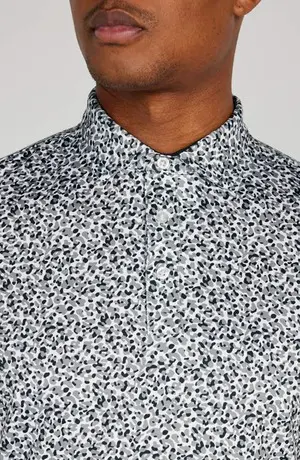 REDVANLY Galem Spatter Print Performance Golf Polo