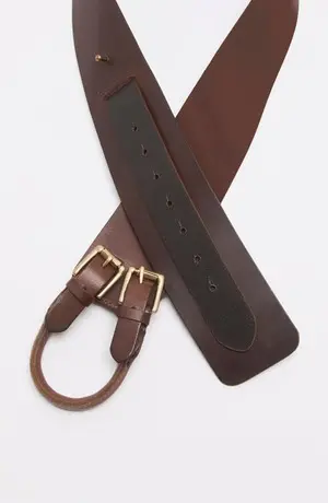 Free People Everhart Wide Leather Hip Belt