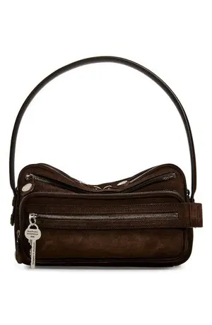 Acne Studios Camero Party Suede Shoulder Bag - Dark Brown