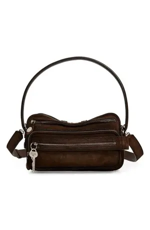 Acne Studios Camero Party Suede Shoulder Bag - Dark Brown