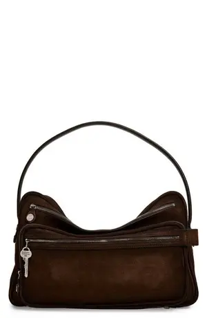 Acne Studios Camero Camera Suede Shoulder Bag - Dark Brown
