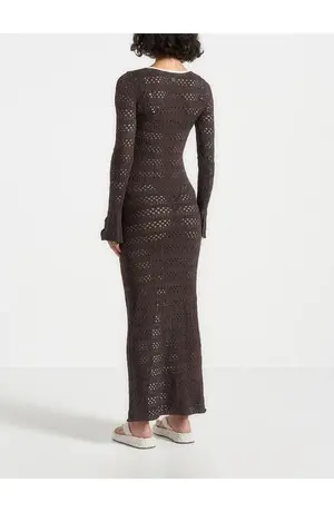 Manière De Voir Aria Pointelle Knit Cover Up - Brown