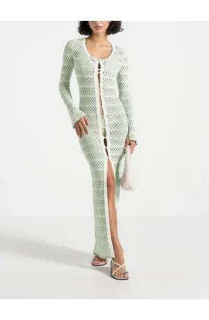 Manière De Voir Aria Pointelle Knit Cover Up Sage