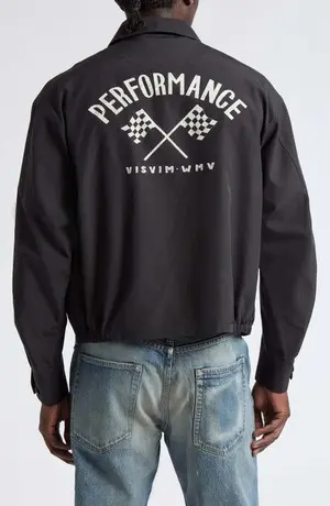 Visvim Silk & Wool Zip Jacket With Embroidered Logo