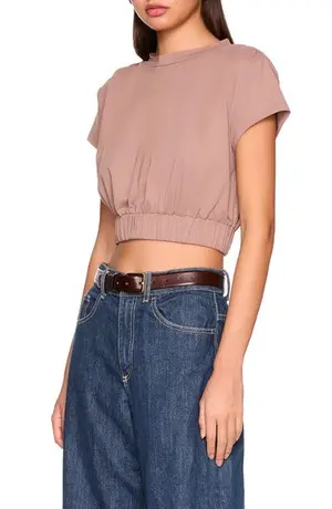 Susana Monaco Gathered Hem Cropped T-shirt - Coco