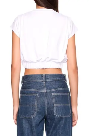 Susana Monaco Gathered Hem Cropped T-shirt