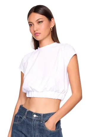 Susana Monaco Gathered Hem Cropped T-shirt