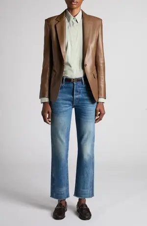 TOM FORD Stonewash Raw Hem Straight Leg Jeans