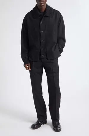 Yohji Yamamoto Rib Detail Cotton Blouson