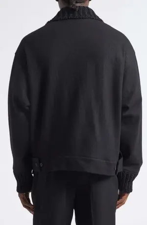 Yohji Yamamoto Rib Detail Cotton Blouson