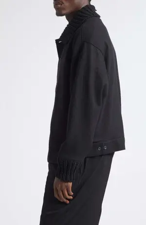Yohji Yamamoto Rib Detail Cotton Blouson