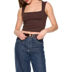 Susana Monaco Square Neck Crop Tank