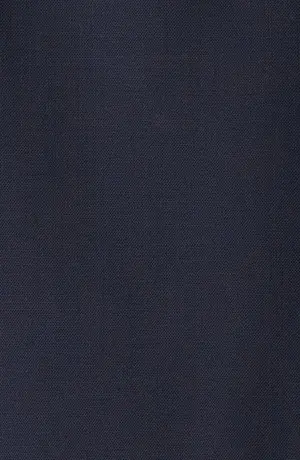BOSS Virgin Wool Zip Jacket With Spread Collar - Dark Blue