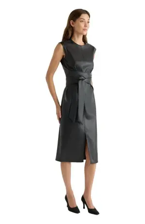 Modern Citizen Pilar Faux Leather Tie Front Dress
