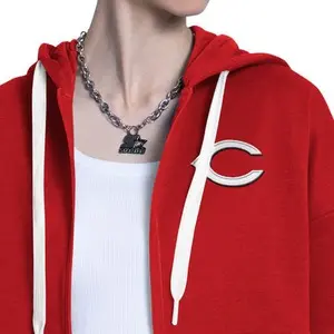 STARTER Cincinnati Reds Wishbone Full-zip Hoodie - Red