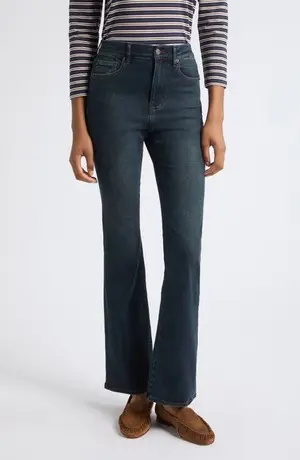 Veronica Beard Cameron Mid Rise Bootcut Jeans - Dark Ink