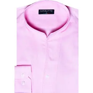 MASUTTO Charlote Tulip Stand Up Collar Long Sleeve Shirt - Pink