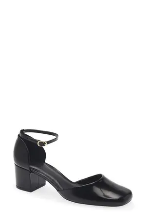 Mango Elit Faux Leather Ankle Strap Pump
