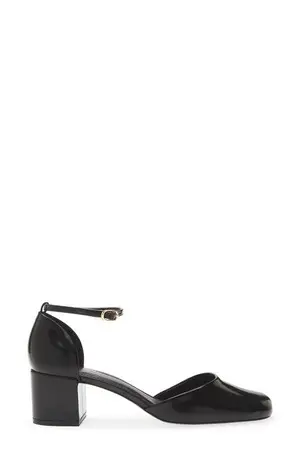 Mango Elit Faux Leather Ankle Strap Pump