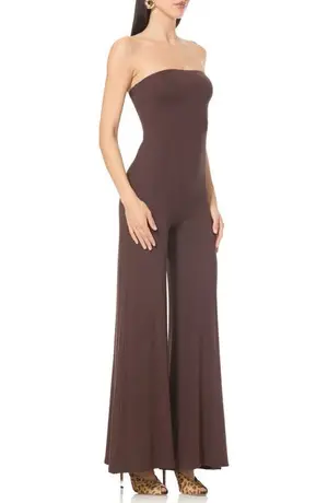 AFRM Nicola Strapless Catsuit - Espresso