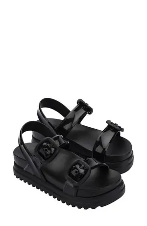 Melissa Cozy Platform Sandal Black