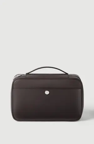 Brunello Cucinelli Smooth Calfskin Travel Beauty Case - Brown