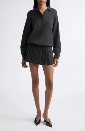Alexander Wang Wool Blend Long Sleeve Polo Dress