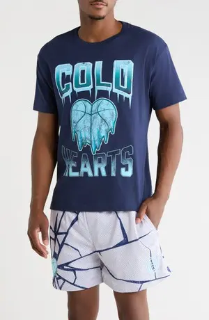 OVERTIME Cold Hearts Graphic T-shirt - Blue