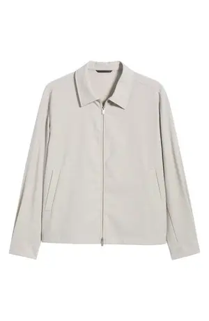 BOSS Virgin Wool Zip Jacket - Light Beige