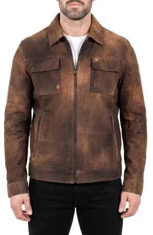 MACEOO Weathered Leather Jacket