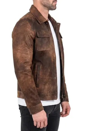 MACEOO Weathered Leather Jacket