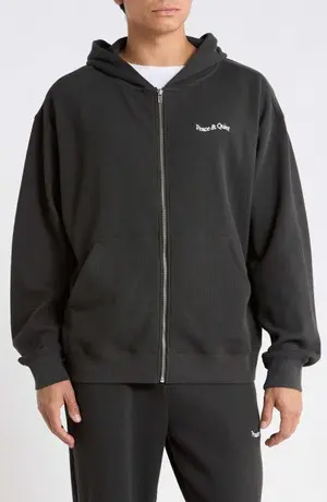 MUSEUM OF PEACE & QUIET Wordmark Waffle Stitch Zip Hoodie