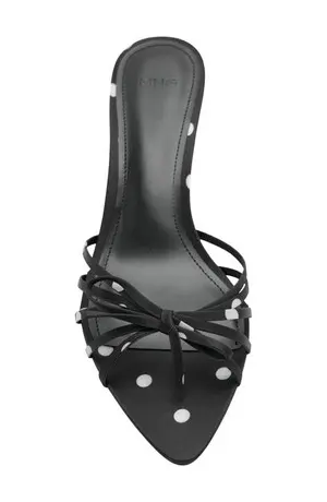 Mango Polka Dot Bow Kitten Heel Sandal