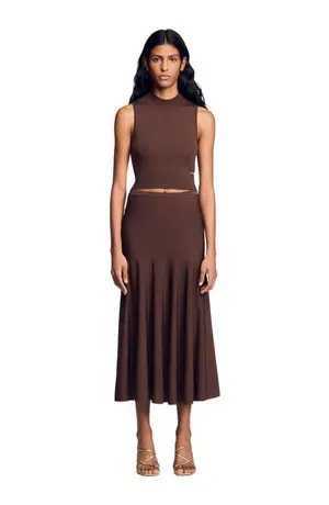Sandro Cropped Sheer Effect Sweater