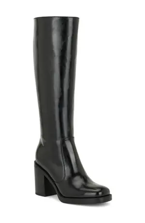 Nine West Balinda Faux Leather Knee High Boot Black