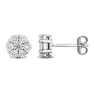 JULIANNA B. Lab-grown Diamond Floral Stud Earrings - Sterling Silver