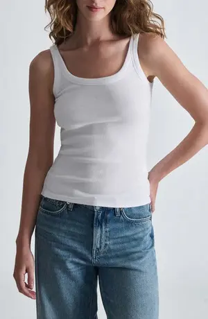 MAVI Frankie Rib Tank - White