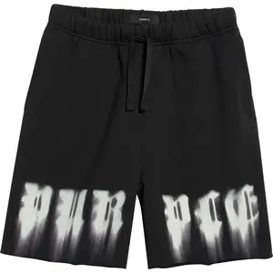 PURPLE BRAND Cotton Fleece Sweat Shorts - Black